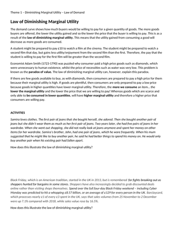 08. Law of Demand (Slides, Activities and Notes)- Edexcel A-Level ...