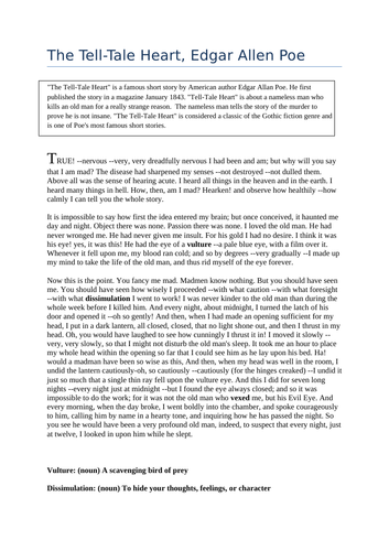 The Tell-Tale Heart - Edgar Allan Poe | Teaching Resources
