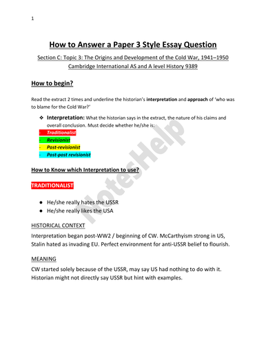 (CIEHistory9389) Unit 3 Help for Cold War, 1941-1950 | Teaching Resources