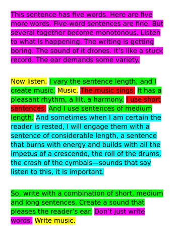 Sentence Types Gary Provost Poem | Teaching Resources