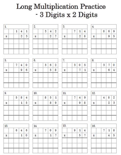 The Ultimate Lesson Pack- Full Lesson on Long Multiplication | Teaching ...
