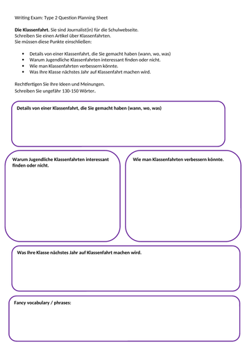 GCSE German Theme 1: School Exchanges & Trips | Teaching Resources
