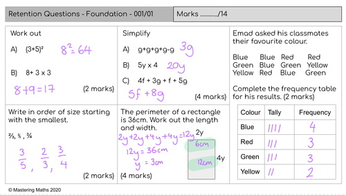 GCSE Foundation Mathematics - Set 01 - Retention / Skills Check ...