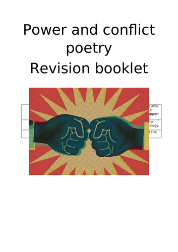 Power and Conflict and Unseen Poetry Revision Guide | Teaching Resources