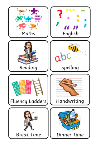 Visual Timetable Cards (Editable) | Teaching Resources