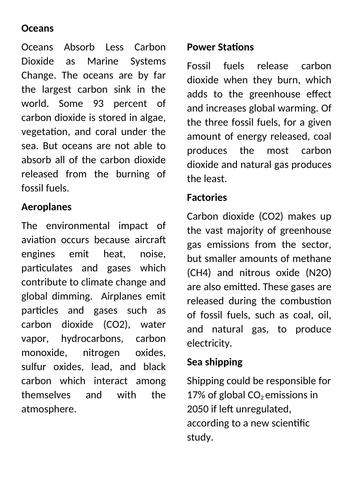 KS4 AQA GCSE Chemistry (Science) Global Warming Lesson | Teaching Resources