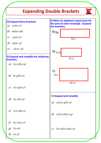 Algebra: Expanding Double Brackets | Teaching Resources