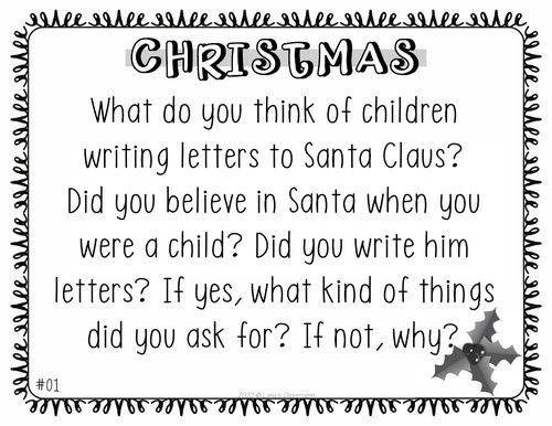Bell Ringers Questions | Topic: Christmas holidays | Middle and High ...