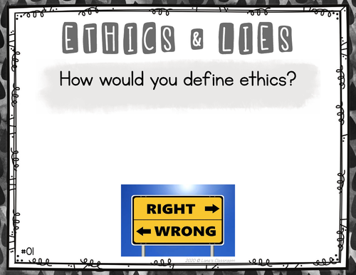 Bell Ringers Questions | Topic: Ethics and Lies | Middle and High ...