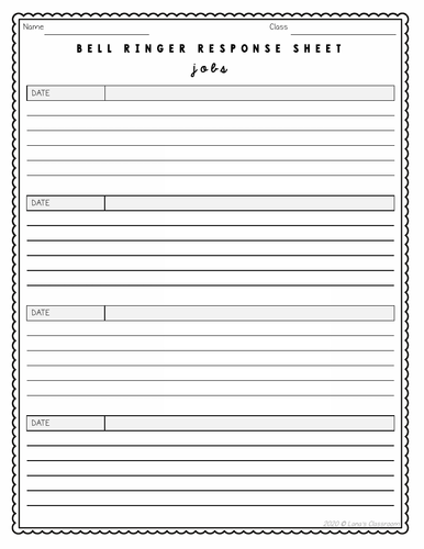 Bell Ringers Questions | Topic: Jobs | Middle and High School ...
