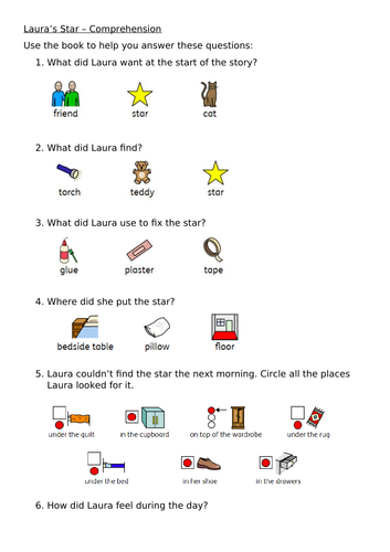 Laura's Star comprehension and story sequencing | Teaching Resources