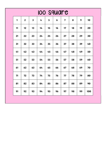 100 Squares | Teaching Resources