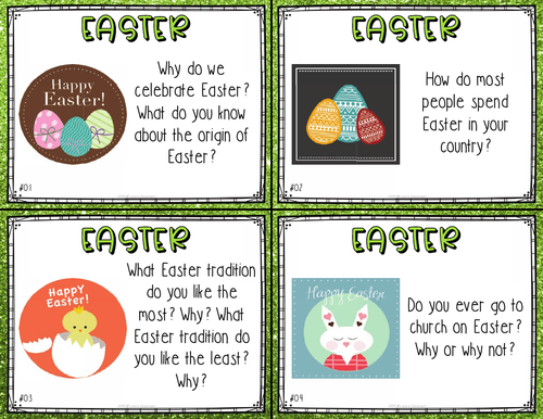 Conversation Starters Cards | Easter | Middle and High School ...