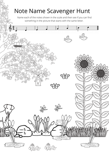 Music Theory scavenger Hunts worksheets and PowerPoint grade 1 ...
