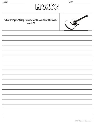 Daily Writing Prompts | Music | Middle and High School | Teaching Resources