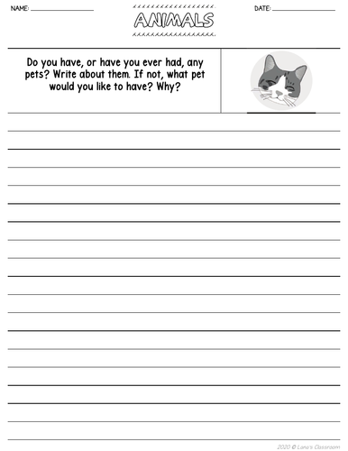 Daily Writing Prompts | Animals | Middle and High School | Teaching ...