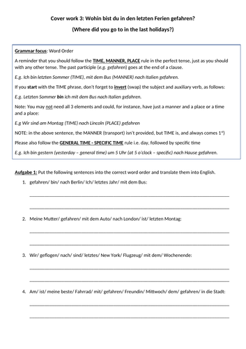 German holidays - cover/revision | Teaching Resources