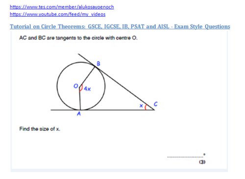 Circle Theorems Igcse Gcse Ib Psat And Aisl [exam Guides Complete Learning Resource