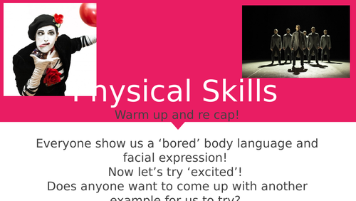 Drama Online Learning Physical Skills 4+ Lessons | Teaching Resources
