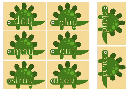 dinosaur themed phonic cards | Teaching Resources