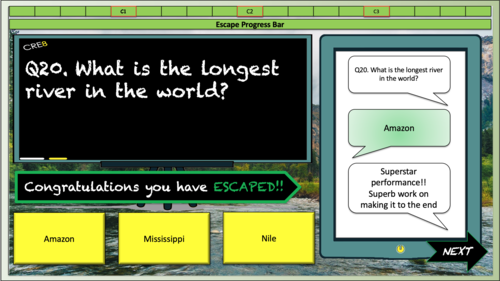 Rivers Escape Quiz | Teaching Resources