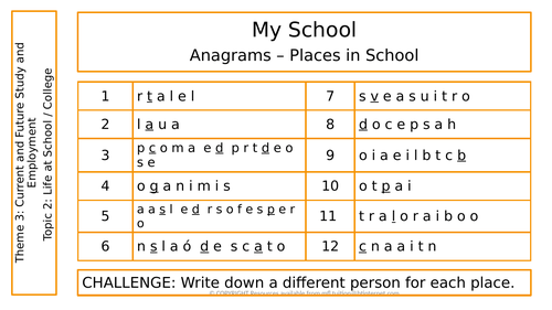 MY STUDIES & LIFE AT SCHOOL/COLLEGE Spanish Vocabulary Practice ...