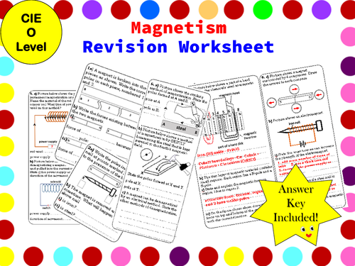 Magnetism Revision Worksheet | Teaching Resources