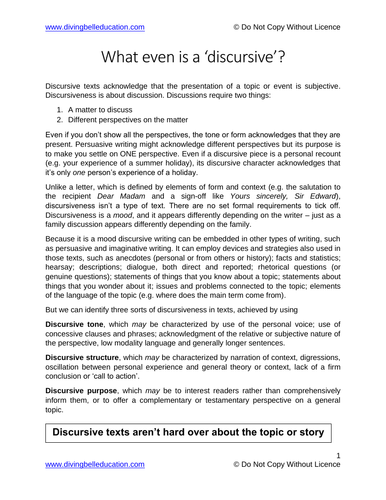 What Even Is...a Discursive? | Teaching Resources