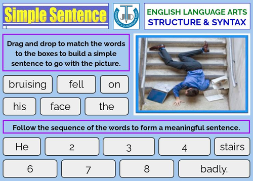 SIMPLE SENTENCE STRUCTURE: 46 BOOM CARDS | Teaching Resources