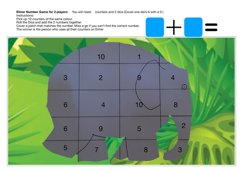 Elmer numbers to 10 games *Easy Preparation* | Teaching Resources