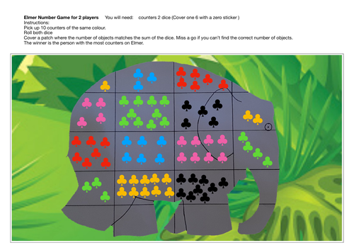 Elmer numbers to 10 games *Easy Preparation* | Teaching Resources