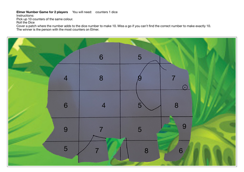 Elmer numbers to 10 games *Easy Preparation* | Teaching Resources