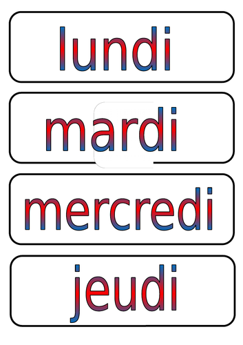 FRENCH- Days of the week - Les Jours de la Semaine | Teaching Resources