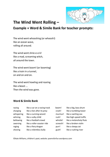 Wind Poem Frame + Examples | Teaching Resources