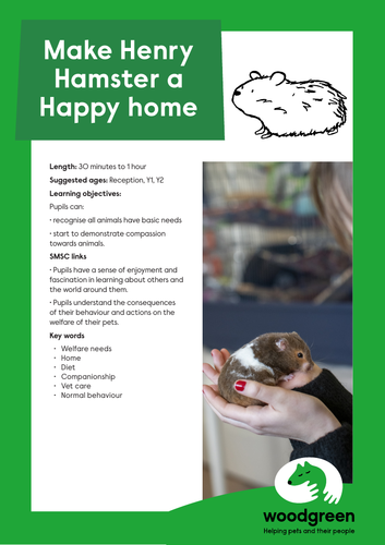Make Henry Hamster a Happy Home interactive workshop | Teaching Resources