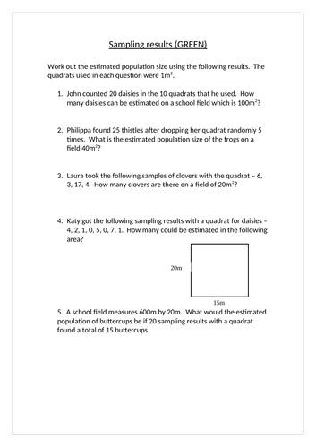 Sampling (Core Practical) | Teaching Resources
