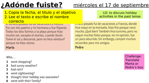 GCSE Spanish - Module 1 - Las Vacaciones | Teaching Resources