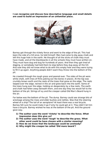 STIG OF THE DUMP KS2 - COMPREHENSION WEEKS WORTH OF READING PLANS AND ...