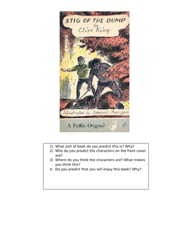 STIG OF THE DUMP KS2 - COMPREHENSION WEEKS WORTH OF READING PLANS AND ...