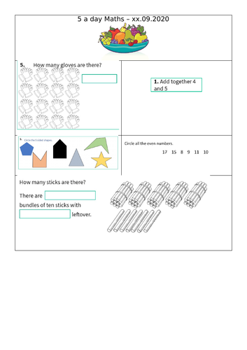 5 a day Maths Year 2 | Teaching Resources