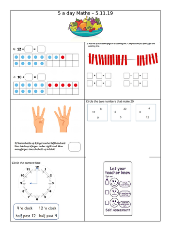 5 a day Maths Year 2 | Teaching Resources