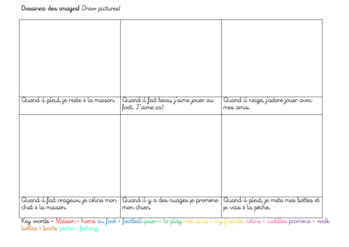 French weather storyboard | Teaching Resources