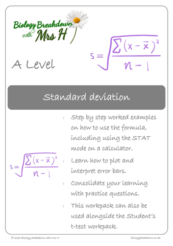 Standard Deviation - A Level Biology | Teaching Resources