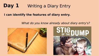 STIG OF THE DUMP - DIARY ENTRY - KS2 ENGLISH - Y3 Y4 - Week of slides ...