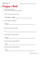 ORT Stage 2 Reading Comprehension Floppy's Bath | Teaching Resources