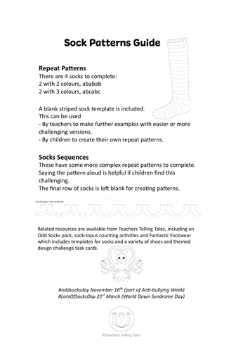 Socks Repeat Patterns | Teaching Resources