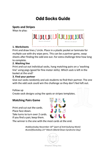 Odd Socks Activity Pack | Teaching Resources