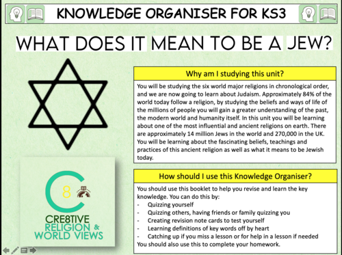 Judaism Knowledge Organiser | Teaching Resources