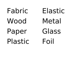 Everyday materials display labels | Teaching Resources