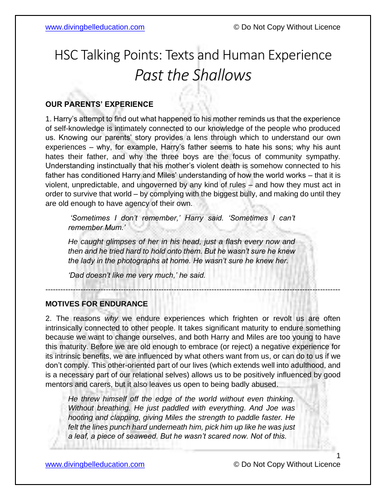 Talking Points HSC Common Module: Past the Shallows | Teaching Resources